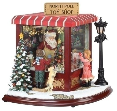Santas North Pole Toy Shop Music Box - TheHolidayBarn.com