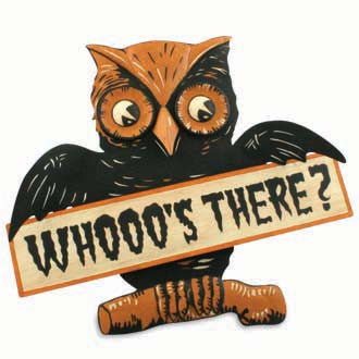 Whooos There Sign | Bethany Lowe - TheHolidayBarn.com