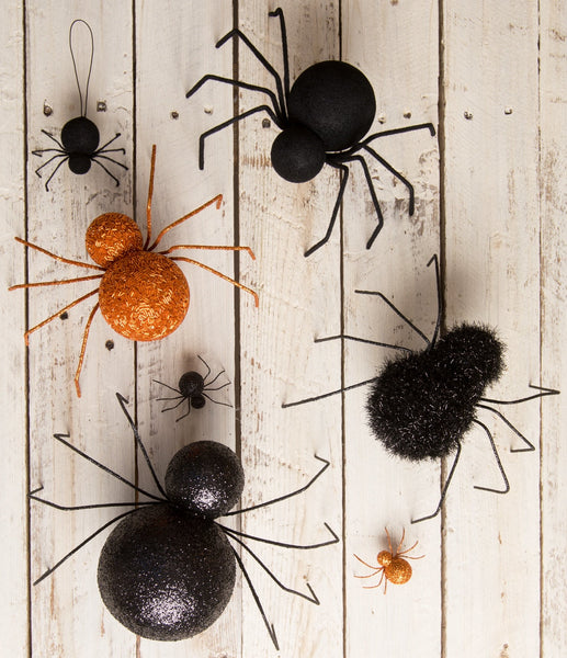 Orange Beaded Spider, Large | Bethany Lowe Halloween - TheHolidayBarn.com