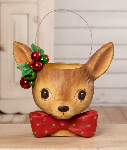 Fawnie Bucket - Deer Bucket | Retro Christmas Decor by Bethany Lowe ...