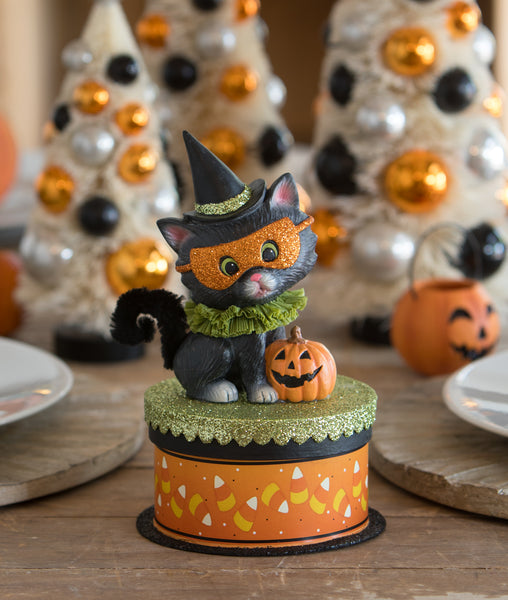 Halloween Kitty Binks on Box - Cute Cat Halloween Decorations ...
