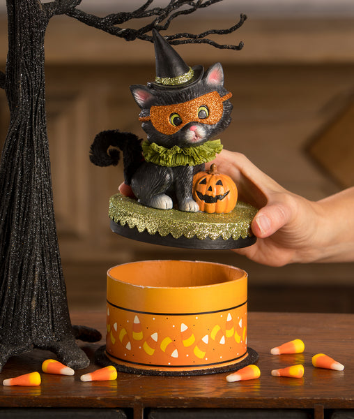 Halloween Kitty Binks on Box - Cute Cat Halloween Decorations ...