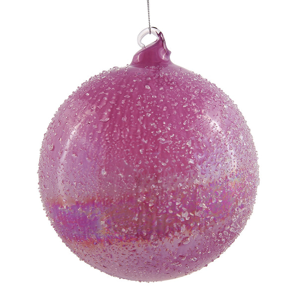 Jim Marvin Beaded Mauve Glass Ball Ornaments - TheHolidayBarn.com