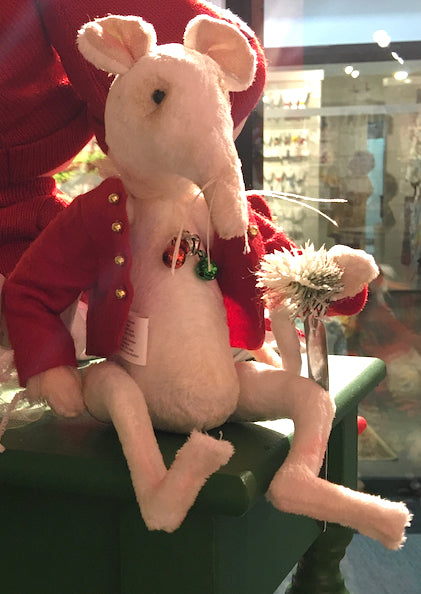 Joe Spencer Milburn Mouse Christmas Doll - TheHolidayBarn.com