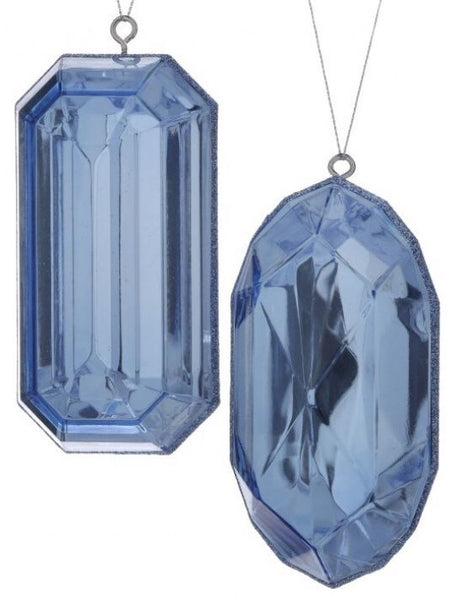 Light Blue Jewel Ornaments | Large Faux Gemstone Ornaments ...