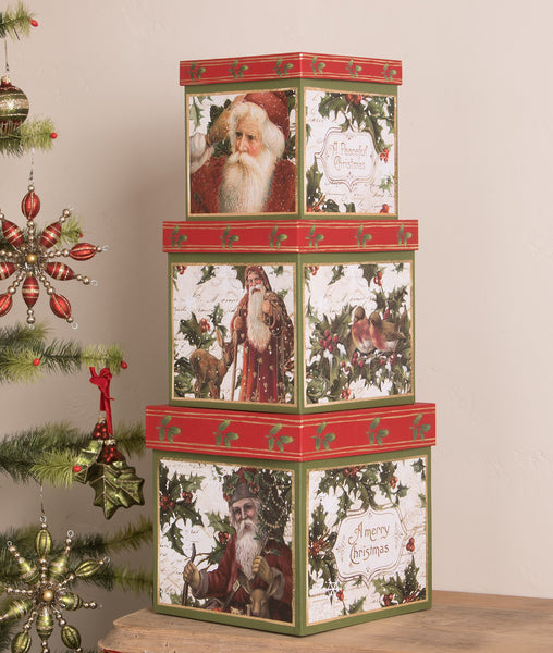 Old Fashioned Holly Christmas Boxes | Bethany Lowe Vintage Christmas ...