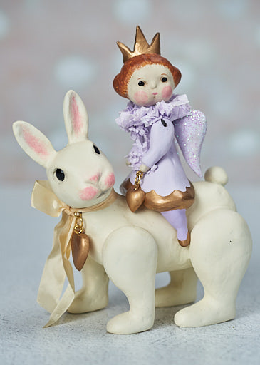 Princess Claire Angel on Rabbit | Unique Lavender Easter Decor ...