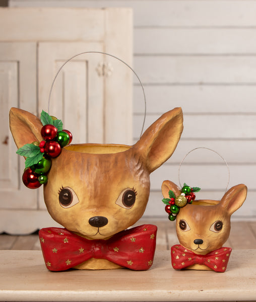 Fawnie Bucket, small - Deer Bucket | Retro Christmas Decor ...