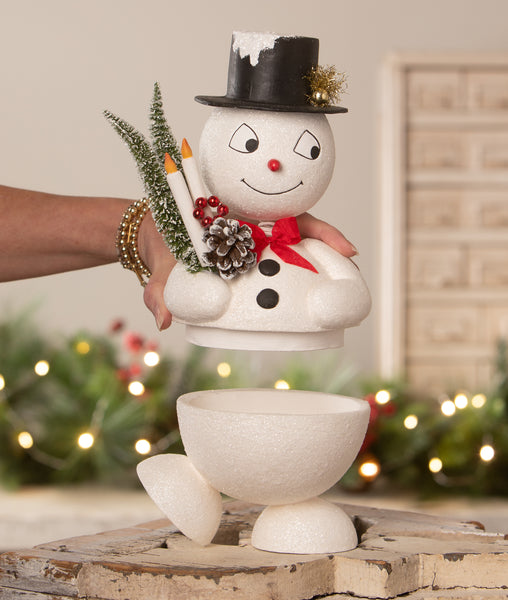 Jolly Bobble Snowman Container | Retro Christmas Decorations ...