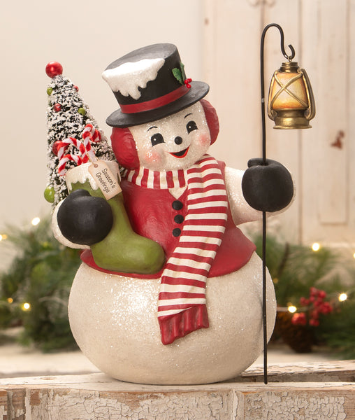 Snowman Stanley with Lantern | Paper Mache Christmas Decorations by ...