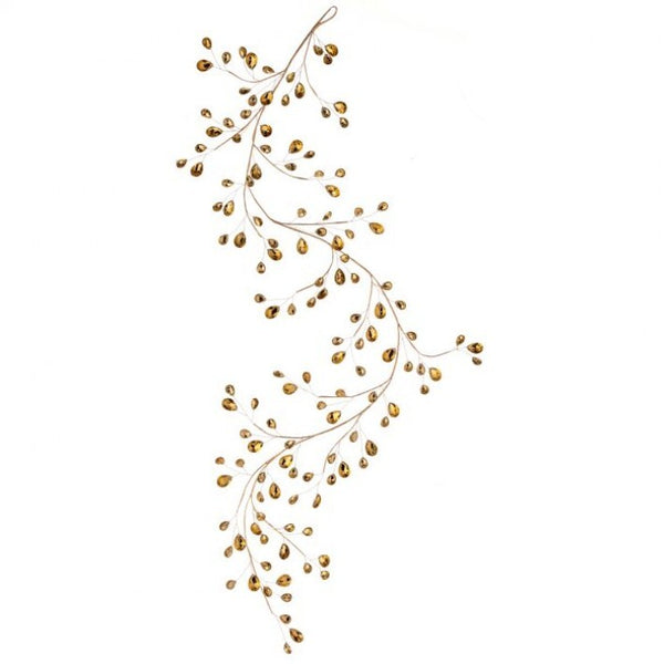 Sparkling Jeweled Garland, Golden - TheHolidayBarn.com