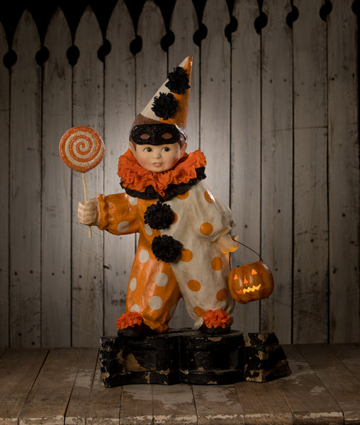 Halloween Masquerade Clown Boy, Large Paper Mache | Bethany Lowe ...