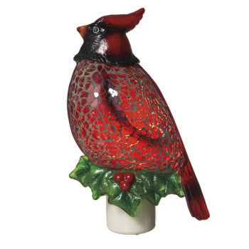 Mosaic Cardinal Night Light | Seasons of Cannon Falls - TheHolidayBarn.com