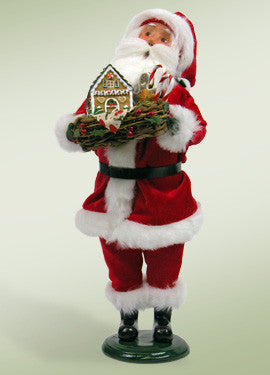 Santa with Gingerbread House Byers Choice - TheHolidayBarn.com