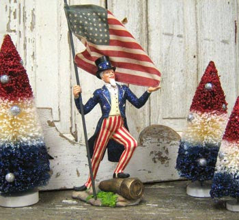 Uncle Sam with Flag I KD Vintage I The Holiday Barn - TheHolidayBarn.com