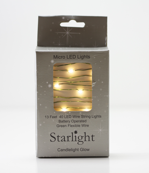 LED Lights Battery Operated Lights on Green Wire - TheHolidayBarn.com