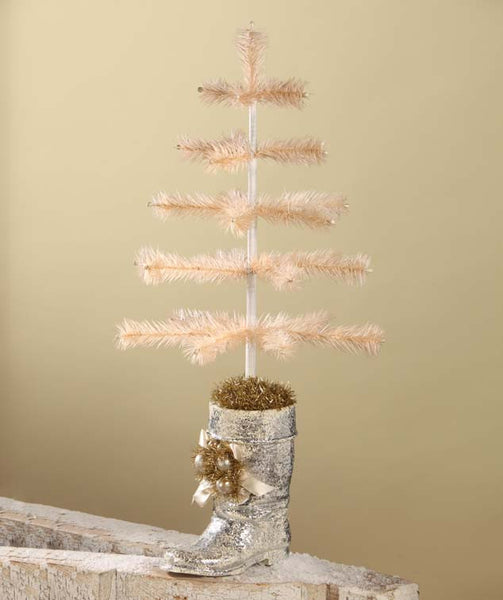 Feather Tree Ivory Boot | Bethany Lowe - TheHolidayBarn.com