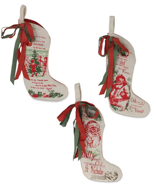 Small Duck Cloth Christmas Stockings - TheHolidayBarn.com