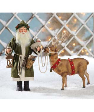German Father Christmas with Reindeer - TheHolidayBarn.com