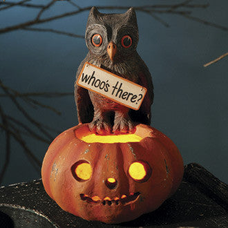 Hoot Owl on Jack O Lantern - TheHolidayBarn.com
