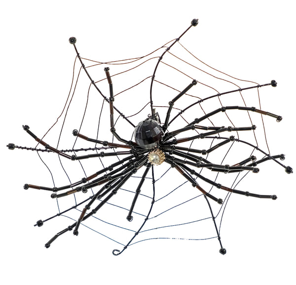 Beaded Spiderweb with Spider Clip | Katherine's Collection Halloween ...