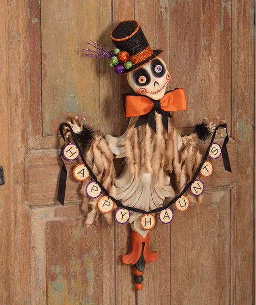 Beguiling Bernard Skeleton Party Host Halloween Wall Decor LeeAnn Kress ...