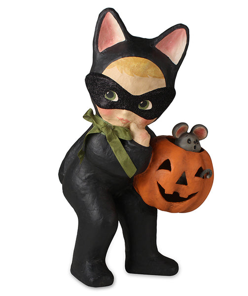 Bethany Lowe Cat Girl with Pumpkin | Paper Mache Halloween Decorations ...