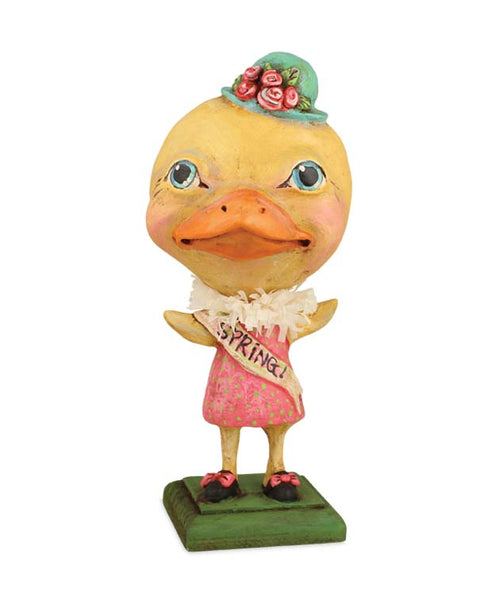 Big Head Spring Chickie | Debra Schoch Figurines - TheHolidayBarn.com