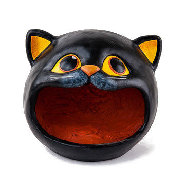Big Mouth Cat Candy Bowl for Wrapped Halloween Candies - TheHolidayBarn.com
