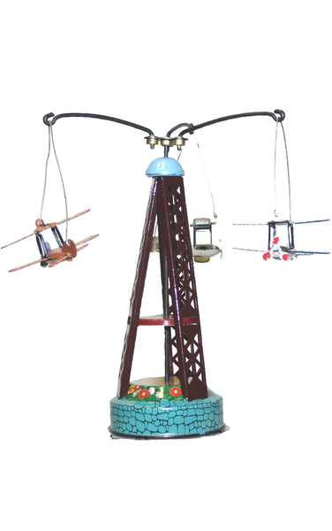 Biplane Carousel Tin Toy Reproduction - TheHolidayBarn.com