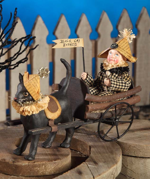 Black Cat Express | Vickie Smyers Halloween Figurine - TheHolidayBarn.com