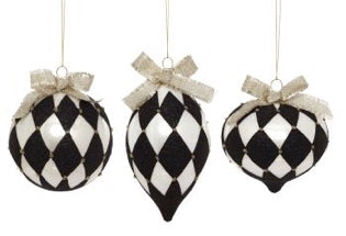 Black & White Harlequin Ornaments | Mark Roberts Christmas Decor ...