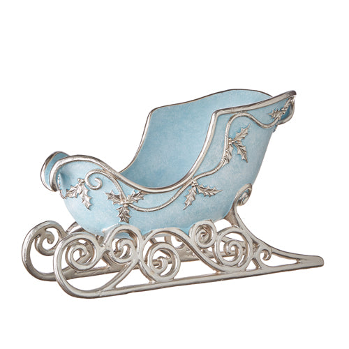 Elegant Blue Sleigh with Silver Ivy | Pastel Christmas Decorations ...