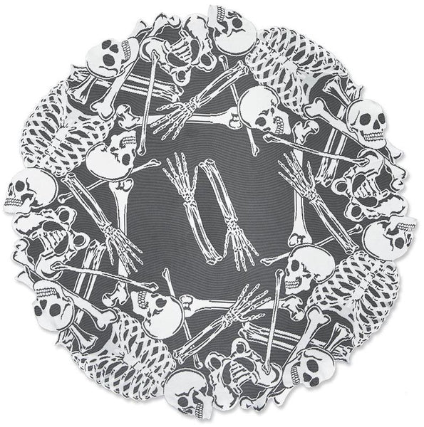 Lace and Bones Round Table Topper | Halloween Decor - TheHolidayBarn.com