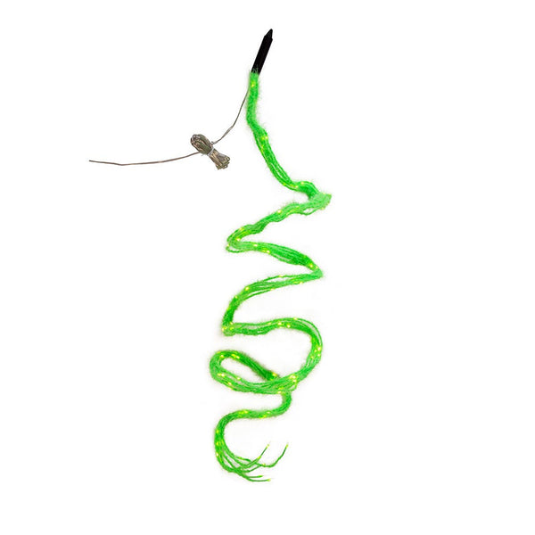 Fuzzy Green Garland with Lights | Grinch Lights - TheHolidayBarn.com