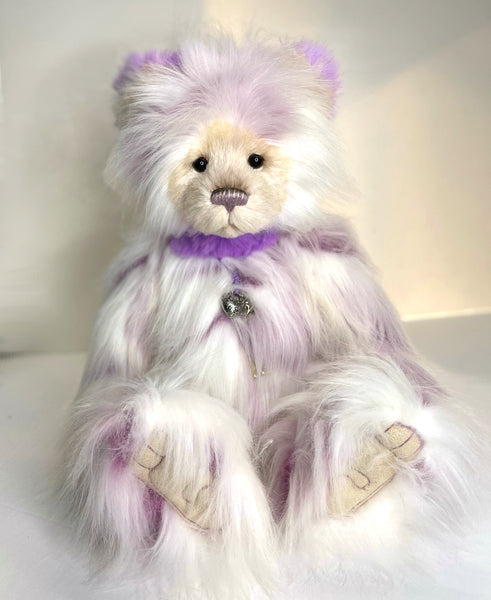 Charlie Bears DeeDee Teddy Bear | Off White & Purple Stuffed Animal ...