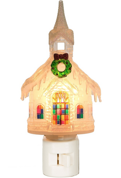 Christmas Church Night Light | Lights in the Night - TheHolidayBarn.com