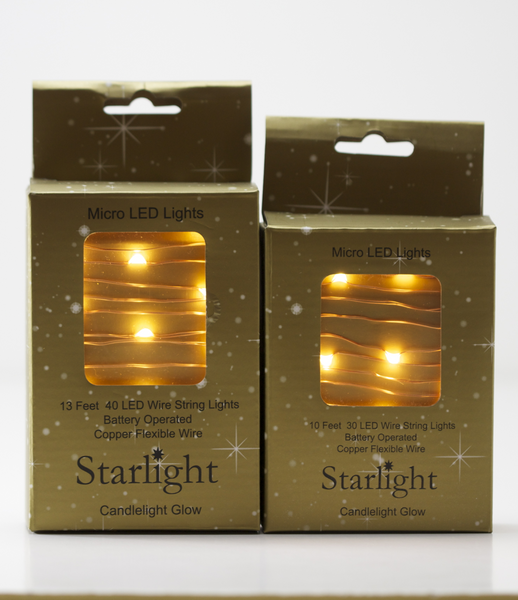 LED Copper Wire Battery Operated String Lights - TheHolidayBarn.com