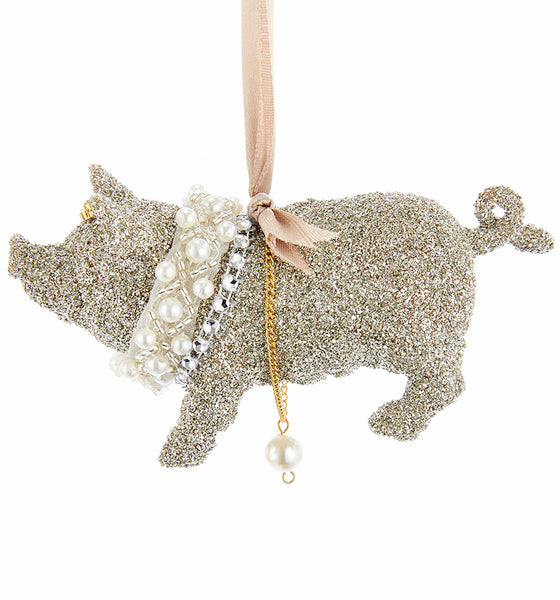 Glamorous Pig Ornament with Glitter and Jewels | Jeweled Pig ...