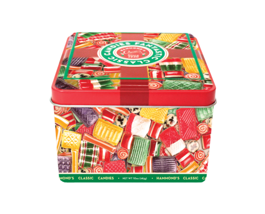 Christmas Hard Candy Mix Gift Tin - TheHolidayBarn.com