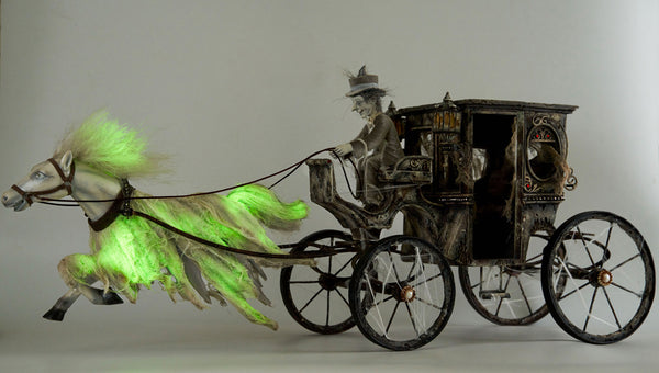Katherine's Collection Ghostly Horse Drawn Carriage - TheHolidayBarn.com