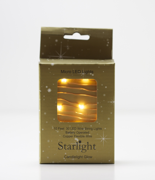 LED Copper Wire Battery Operated String Lights - TheHolidayBarn.com
