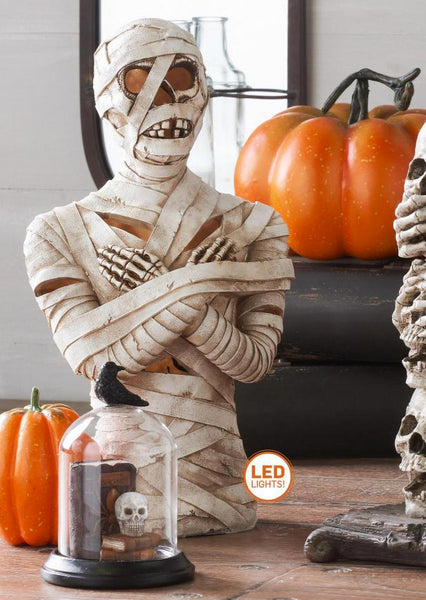 Mummy Bust - Lights Up - TheHolidayBarn.com