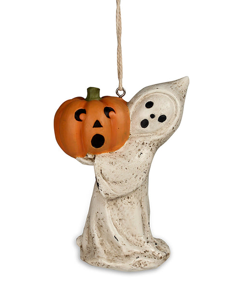 Bethany Lowe Little Ghost with Jack O' Lantern Ornament Cute Halloween ...