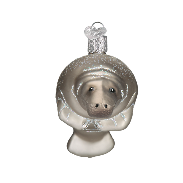 Manatee Glass Ornament | Old World Christmas Ornaments - TheHolidayBarn.com