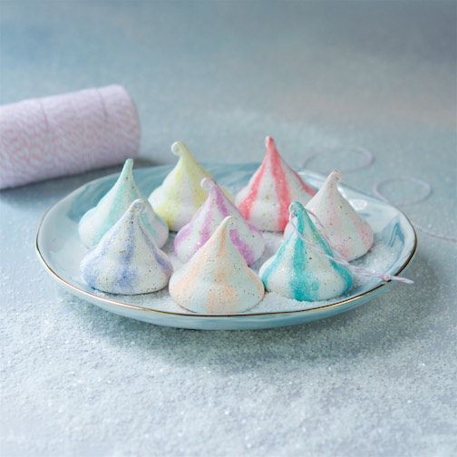 Meringue Ornaments with Colorful Stripes | Candy Theme Christmas Decor ...
