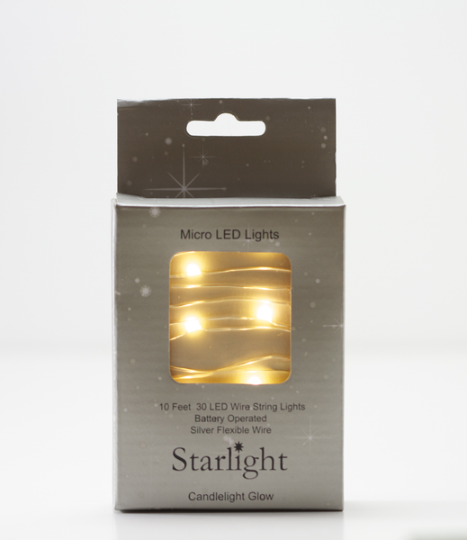Micro LED Lights Battery Operated Lights on Silver Wire ...