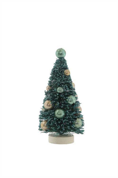 Spruce Blue Mini Bottle Brush Trees, Set of 3 - TheHolidayBarn.com