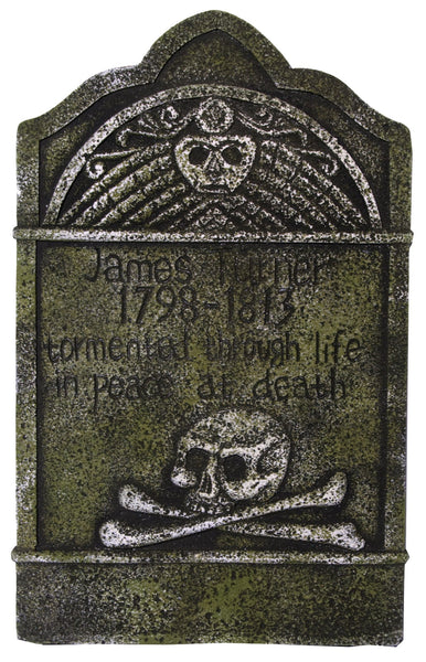 Old Graveyard Skull & Crossbones Tombstone Gravestone | Halloween Prop ...