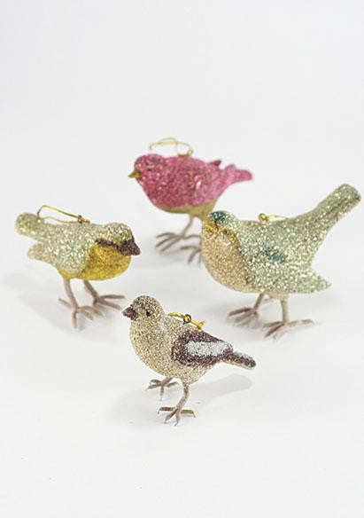 Glitter Bird Ornaments - TheHolidayBarn.com